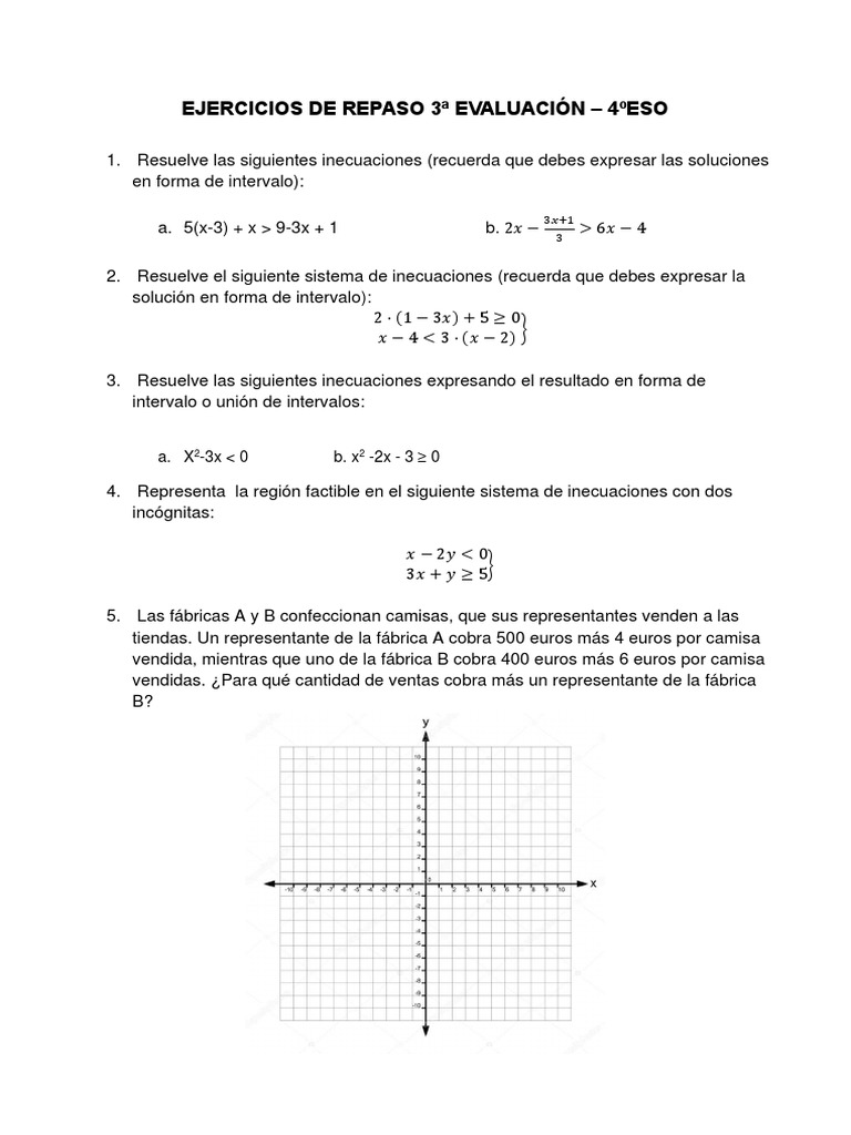 Ejercicios Repaso 3 Eval | PDF