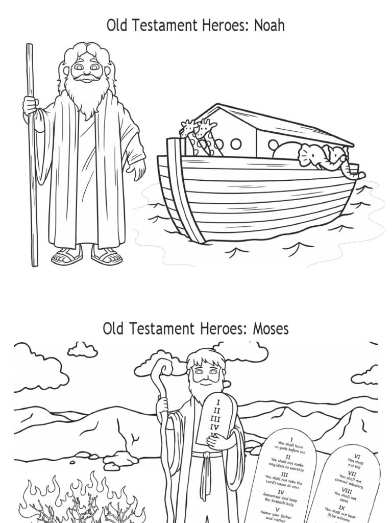 Old Testament Heroes Coloring Sheets | PDF
