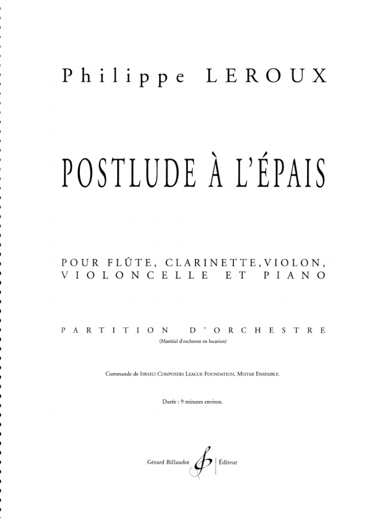 Leroux, Postlude Full Score | PDF