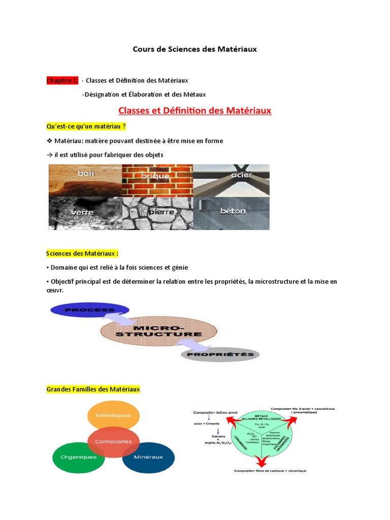 Introduction aux Matériaux et Propriétés | PDF
