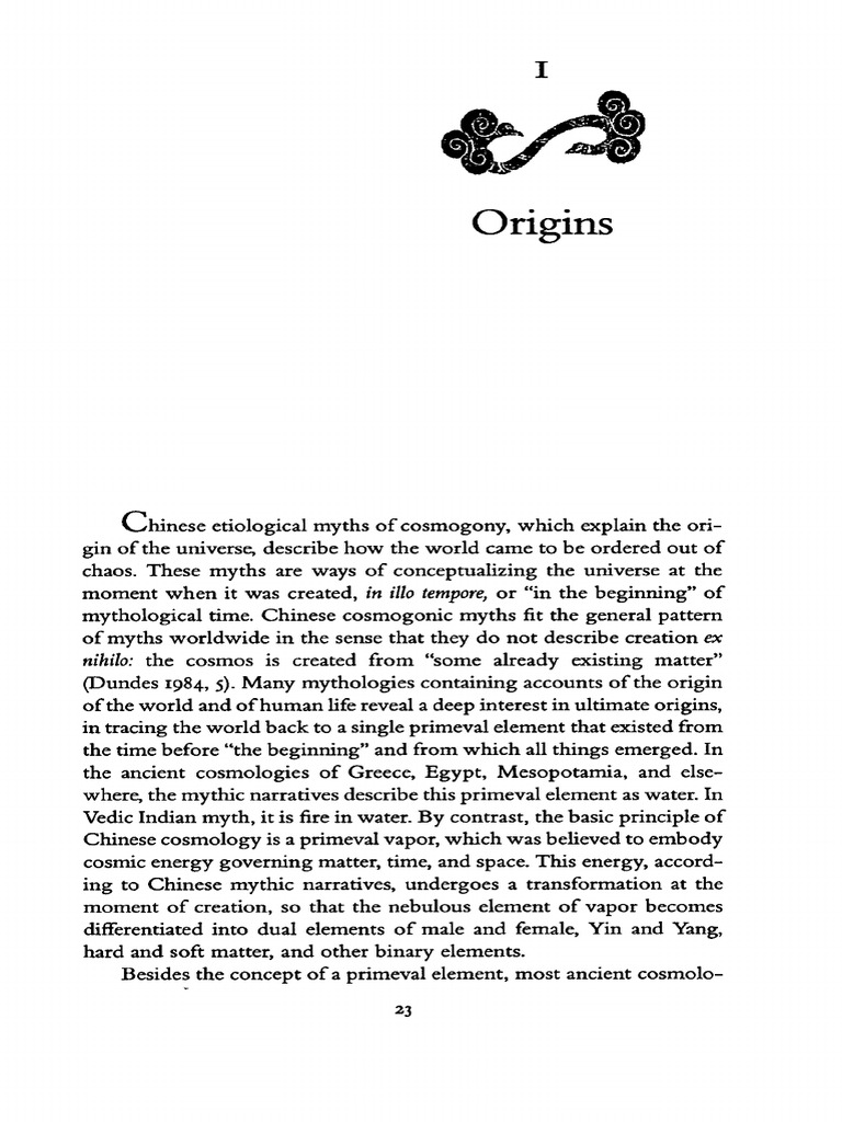 01 - Origins | PDF | Creation Myths | Mythology