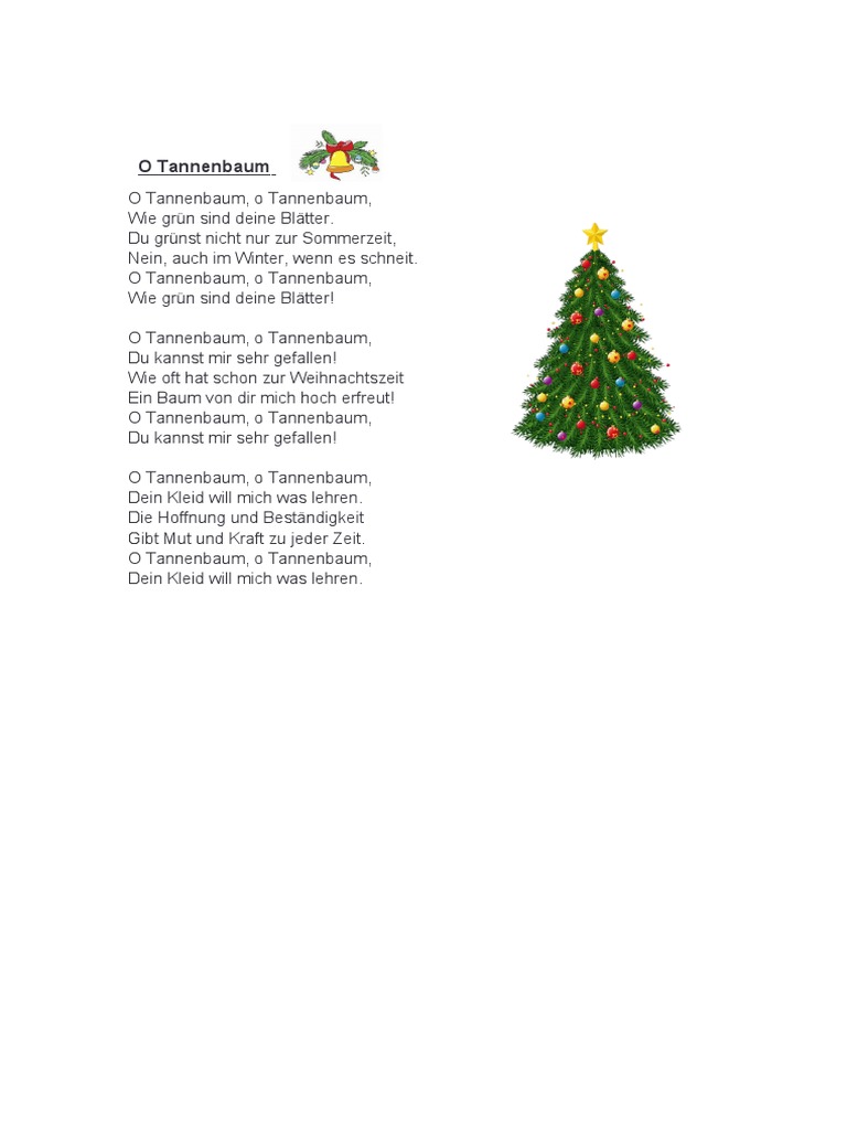 Oh Tannenbaum Liedtext | PDF