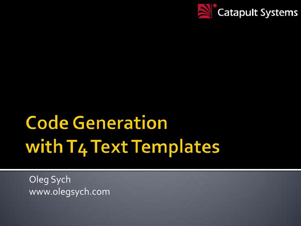 Code Generation With t4 Text Templates Introduction | PDF | Entity ...