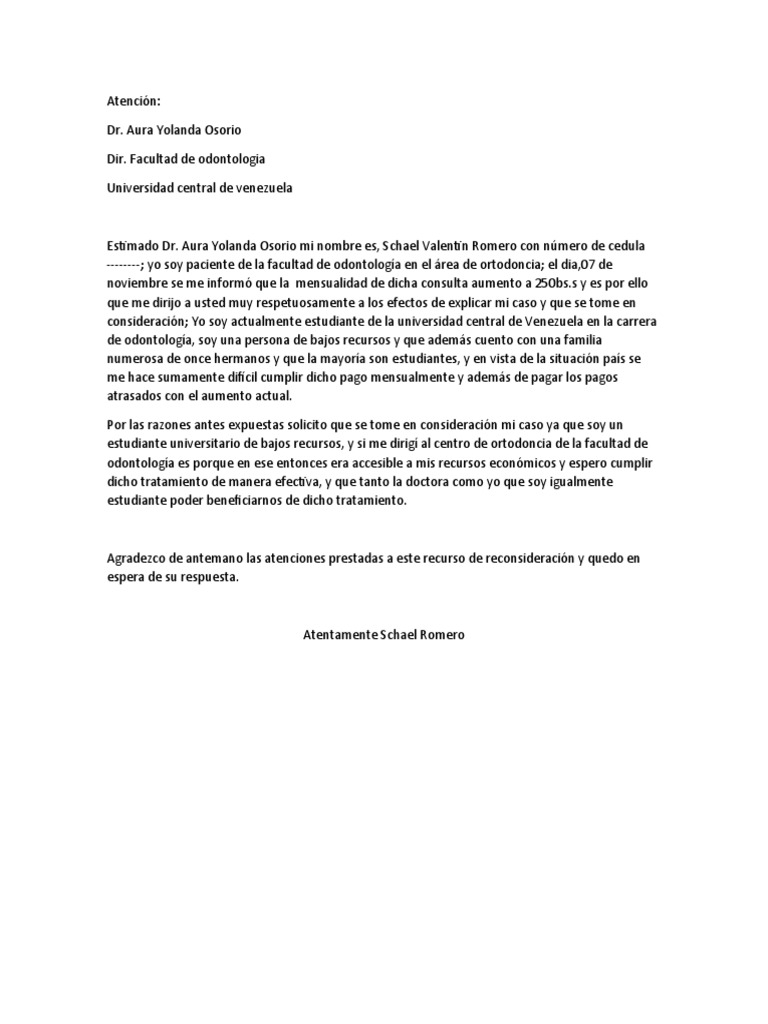 Carta de Consideracion | PDF