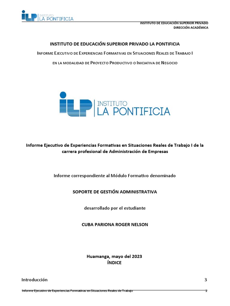 Informe sobre Montefino Ayacucho | PDF