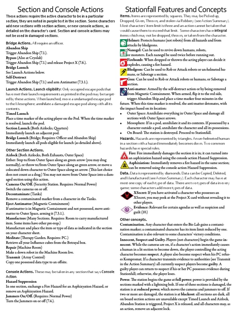 Stationfall Reference | PDF