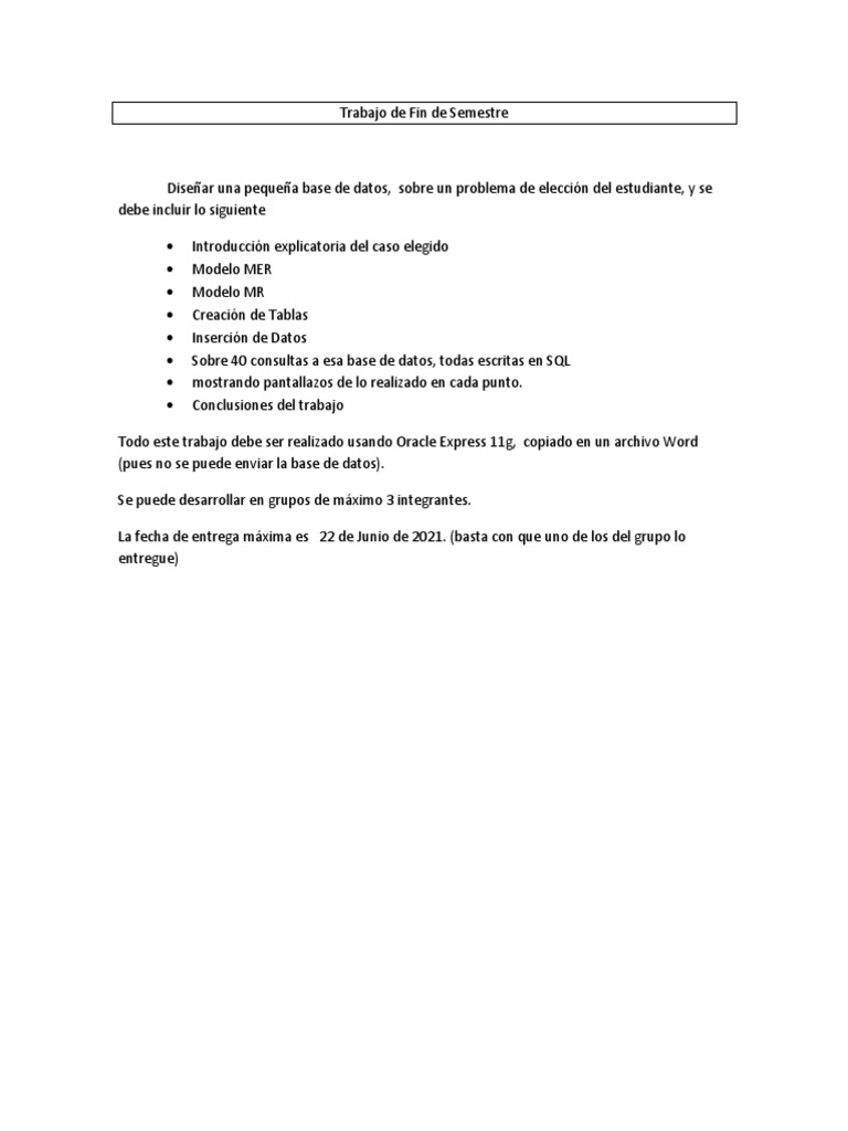 Basede Datos Javiera Trabajo | PDF | Bases de datos | Diseño de software