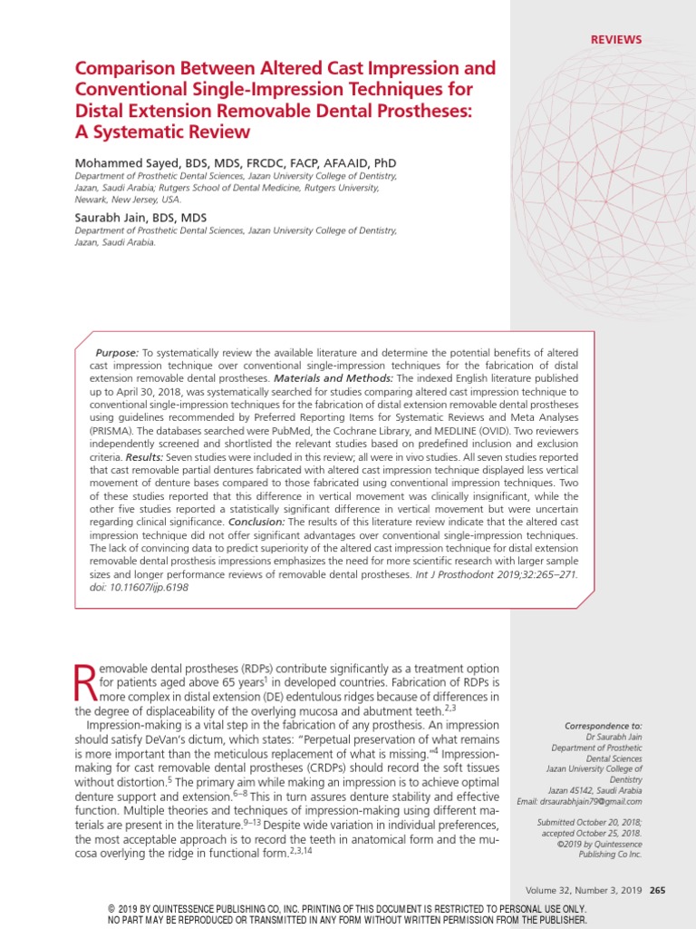 Comparison Between Altered Cast Impression and Conventional ...