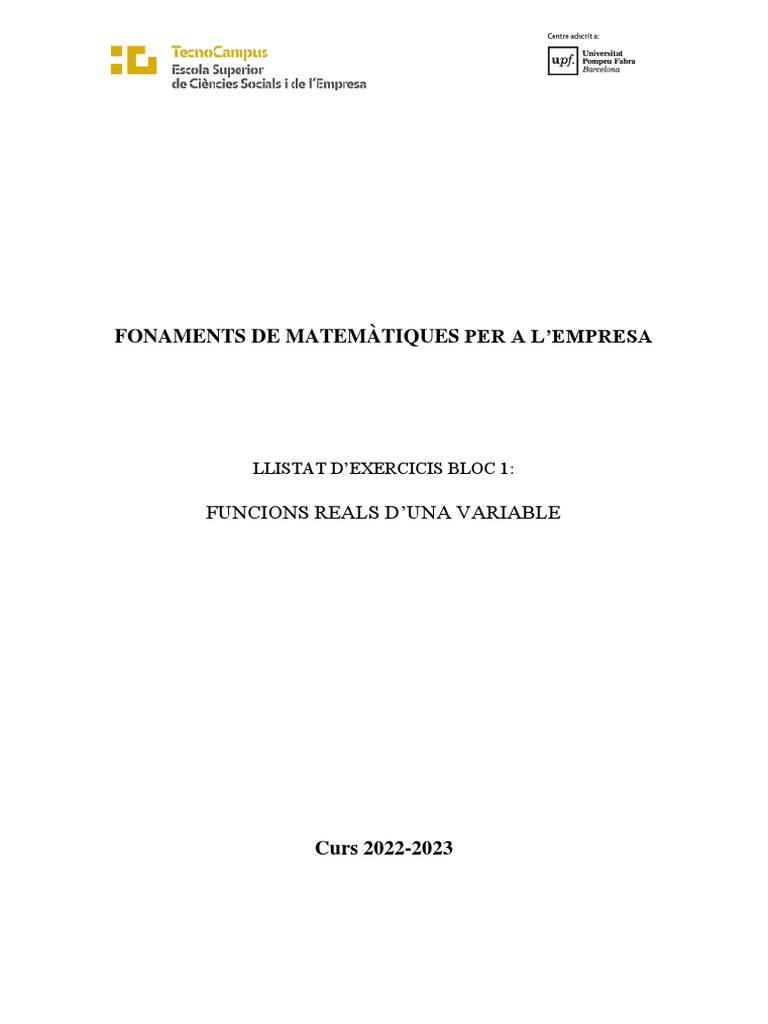 Exercicis Bloc 1 - 2022 - 23 | PDF