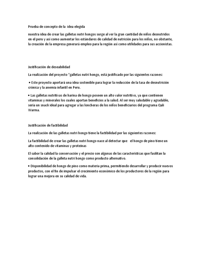 Prueba de Concepto de La Idea Elegida | PDF