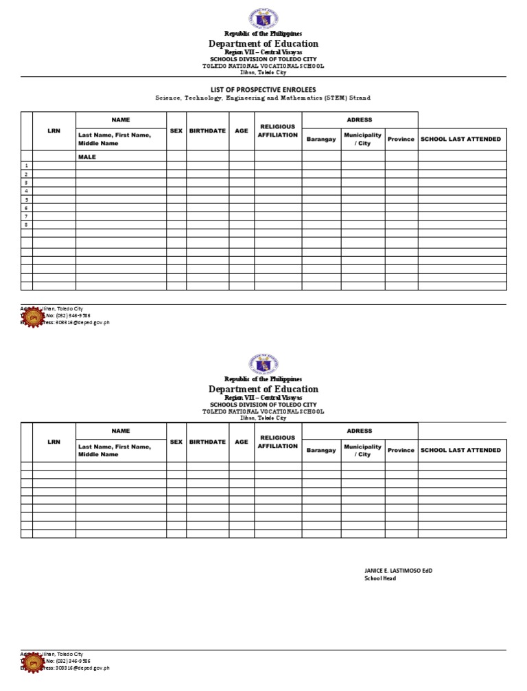 Projected Enrolees of Science Technology Engineering and Mathematics ...