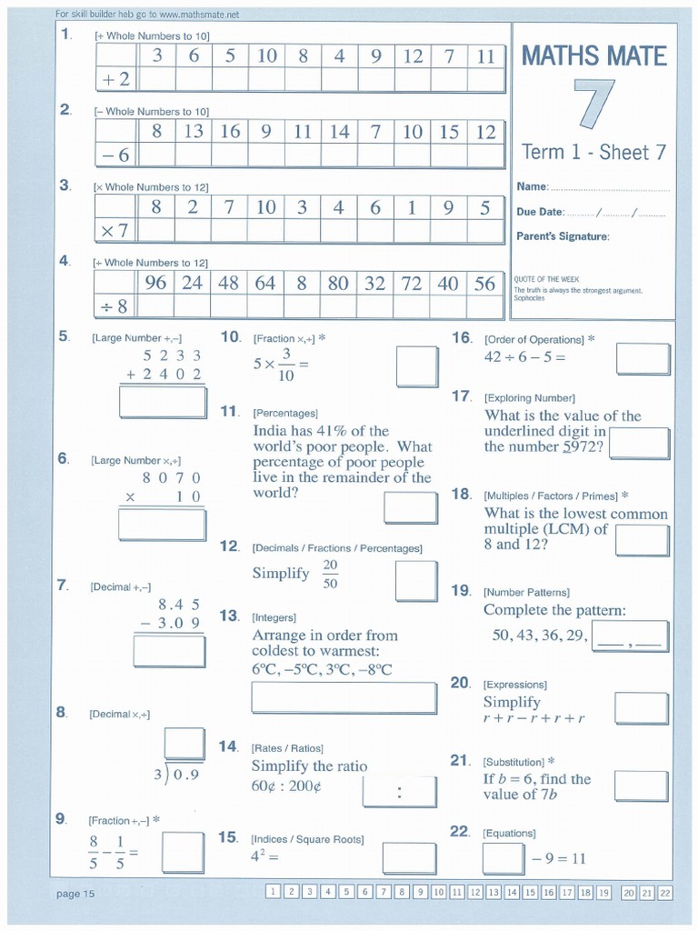 Mathsmate7 Student Part7 | PDF