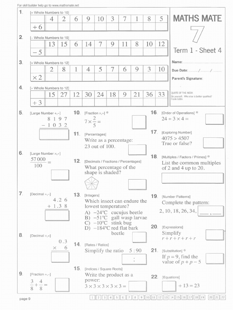 Mathsmate7 Student Part4 | PDF