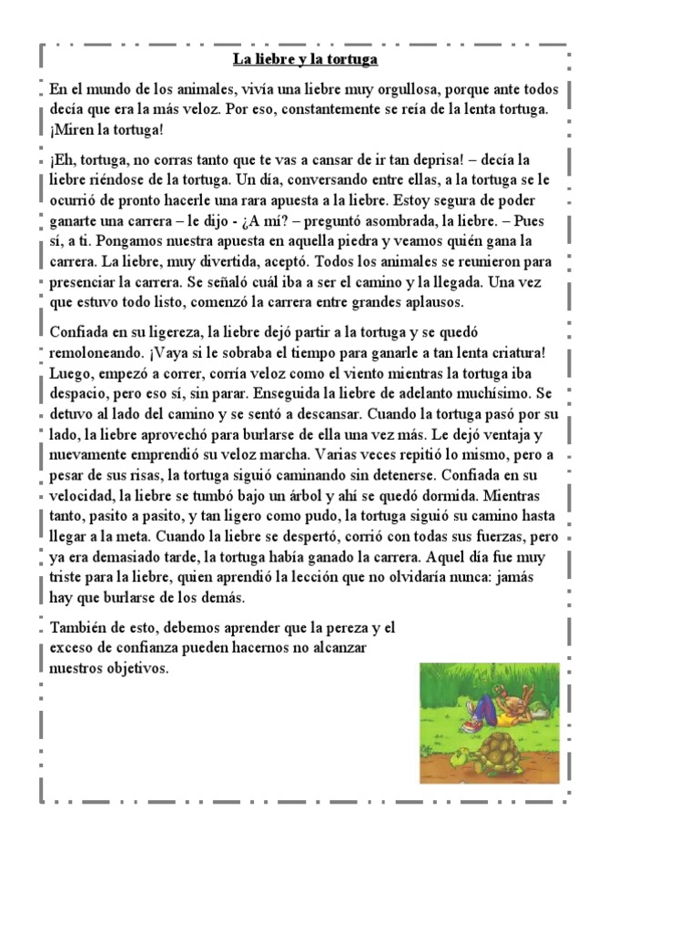 Fabula La Liebre y La Tortuga | PDF