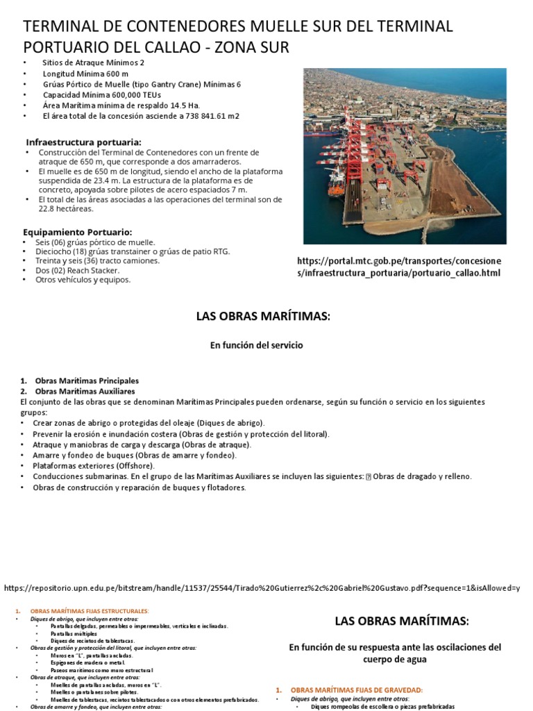 Terminal de Contenedores Muelle Sur Del Terminal Portuario Del Callao ...