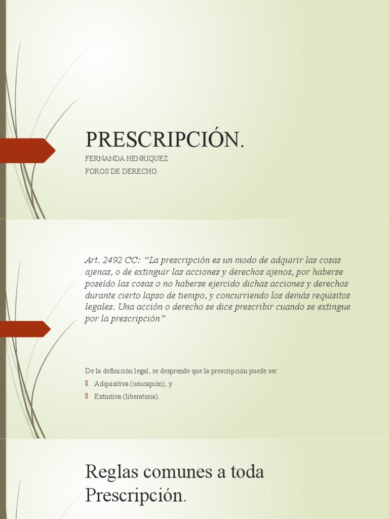 PRESCRIPCIÓN | PDF | Estatuto de limitaciones | Instituciones sociales