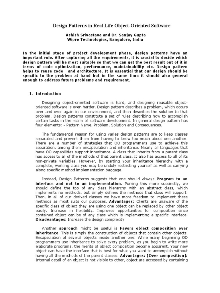 Design Patterns in Real-Life Object-Oriented Software | PDF | Class ... Design Patterns in Real-Life Object-Oriented Software | PDF | Class ...