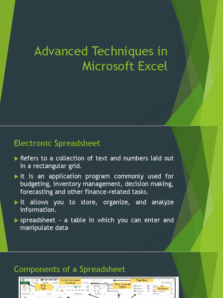 Advanced Excel Techniques Explained | PDF | Spreadsheet | Microsoft Excel