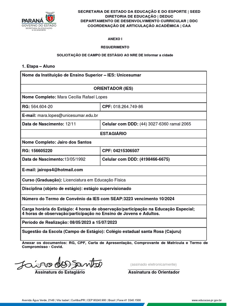 Documentos Estagio 4 | PDF