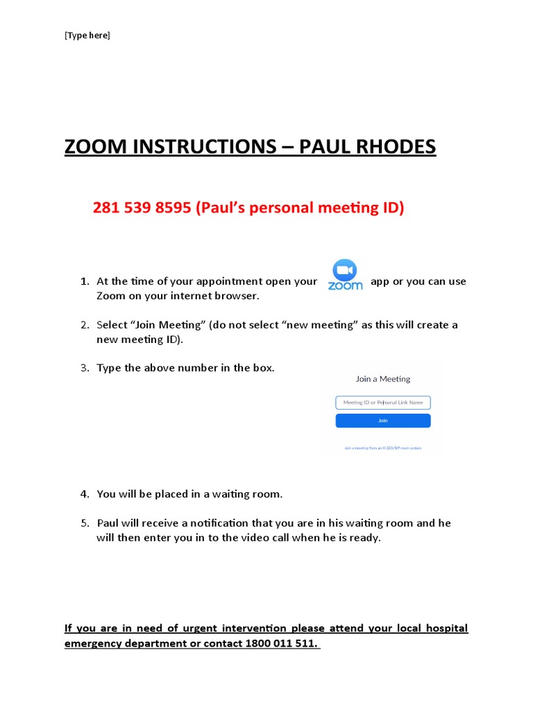 Paul Rhodes Zoom Instructions | PDF