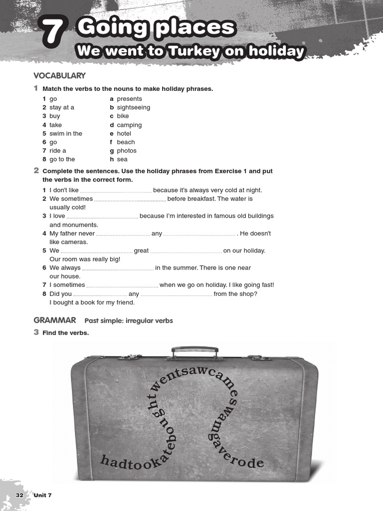 A2 - Holidays Activities | Download Free PDF | Phrase | Verb