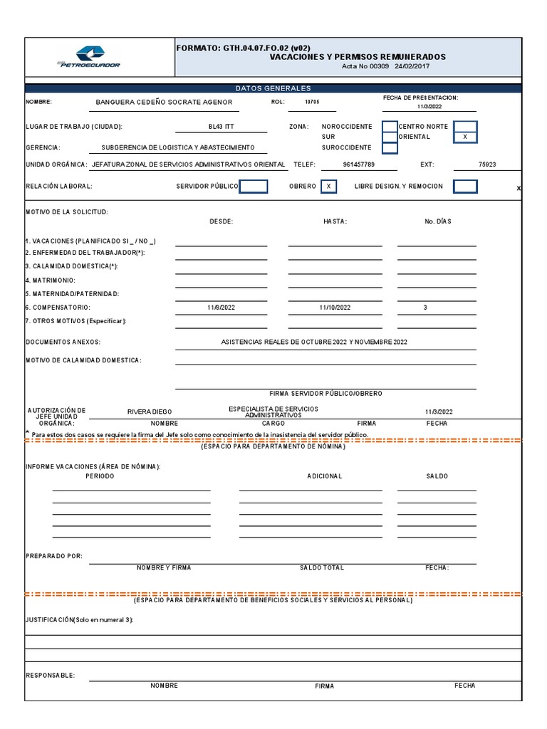 Formato GTH 04 07 Fo 02 (v01) | PDF
