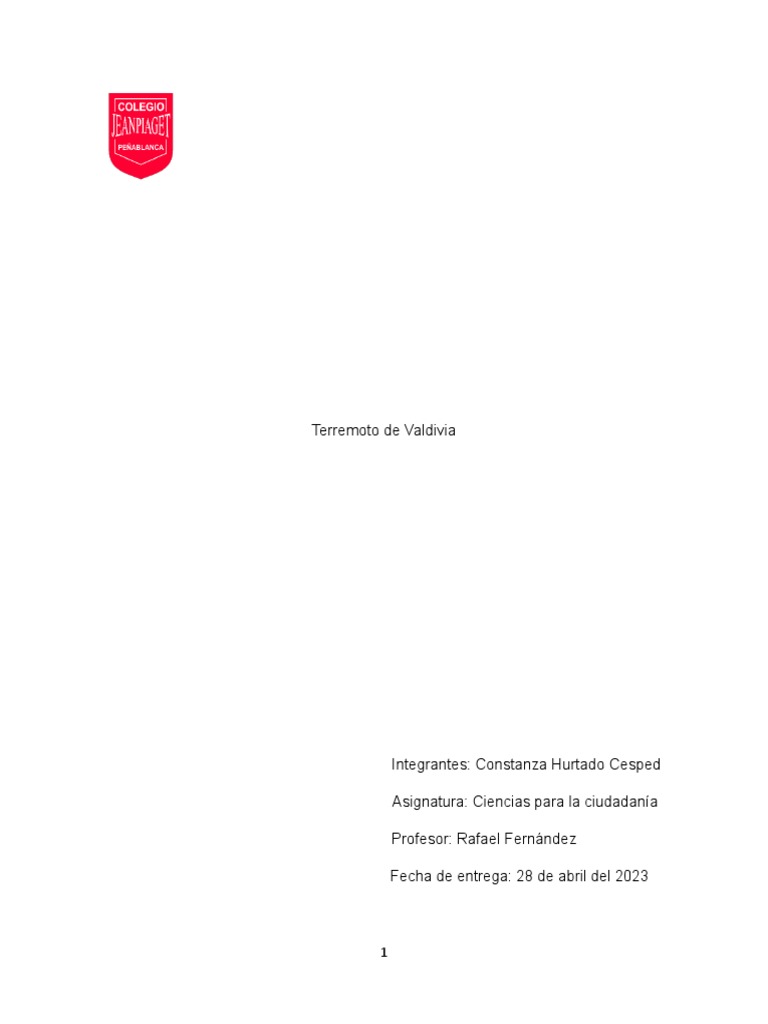 Consecuencias del Terremoto de Valdivia 1960 | PDF | Temblores | Sismología