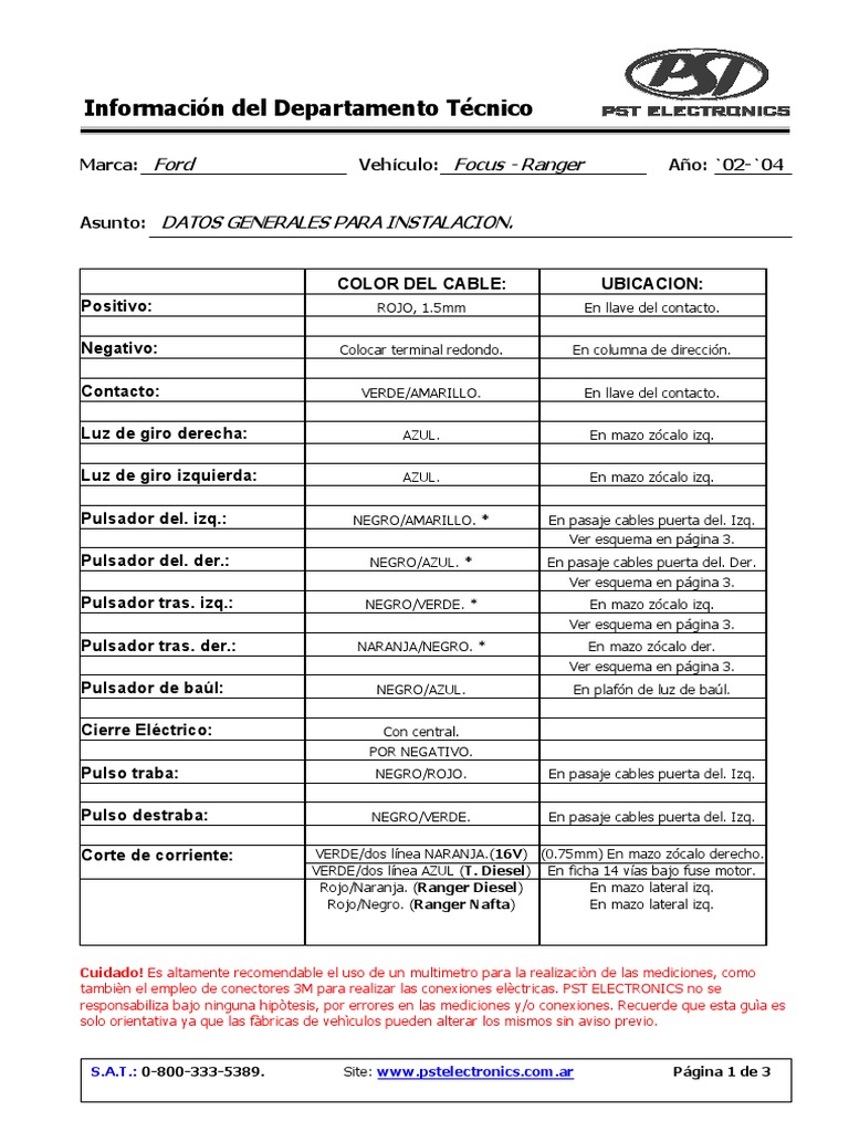 Manual Alarma PST Ranger | PDF