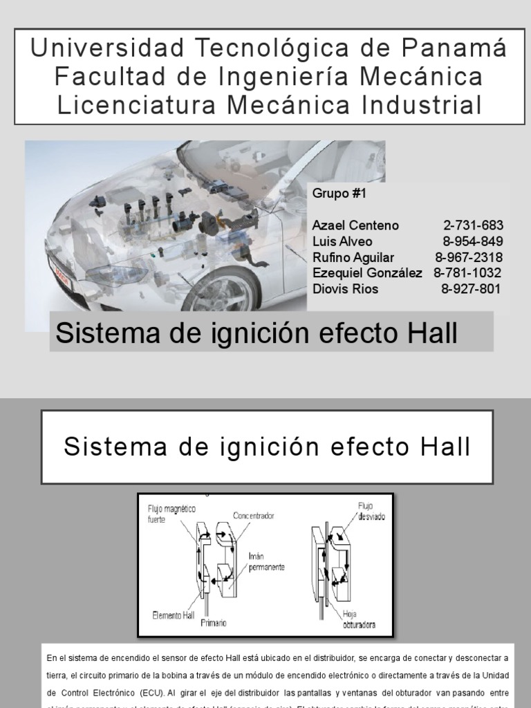 Sistema de ignición efecto Hall Motores Gasolina | PDF | Distribuidor | Inductor