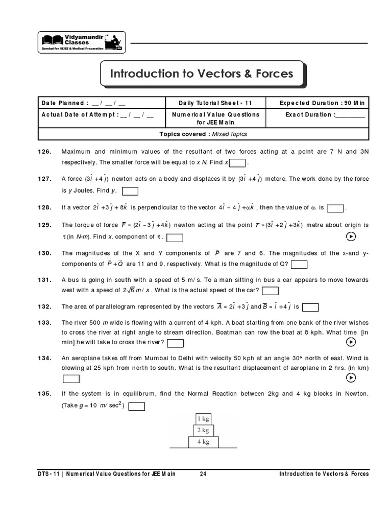 Vectors DTS-11 NAT | PDF | Force | Euclidean Vector Vectors DTS-11 NAT | PDF | Force | Euclidean Vector