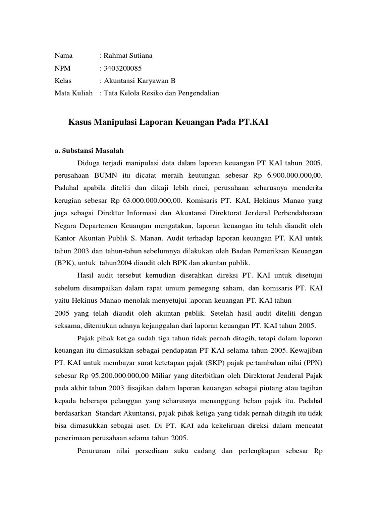 Rahmat Sutiana - Tugas P4 Tata Kelola | PDF | Bisnis | Pengelolaan Keuangan & Uang