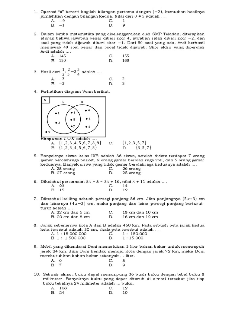 Soal Utama Matematika | PDF