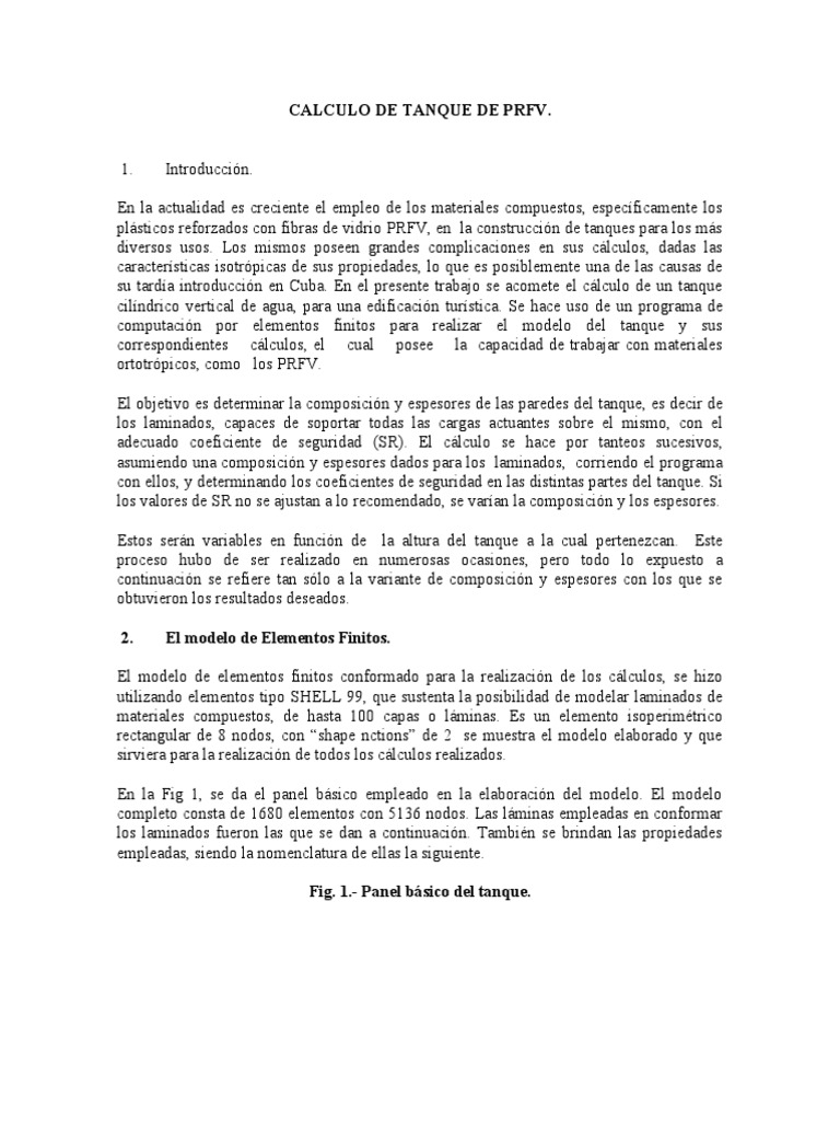 8 Calculo de Tanque de PRFV | PDF
