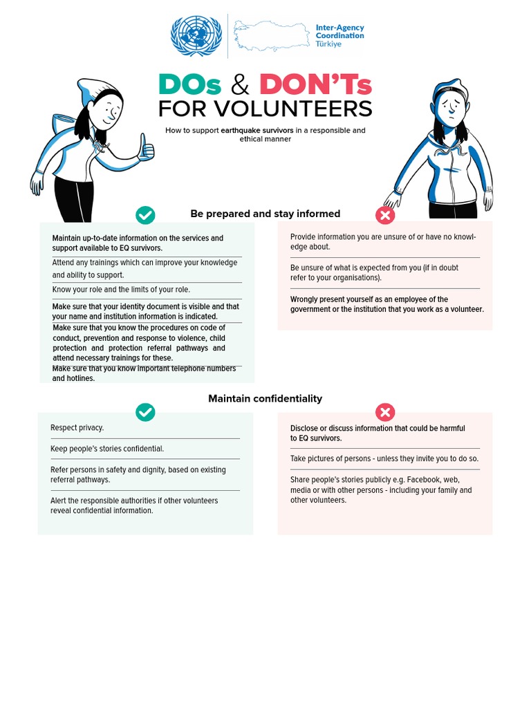 Do's and Don'ts For Volunteers | PDF | Confidentiality | Caregiver