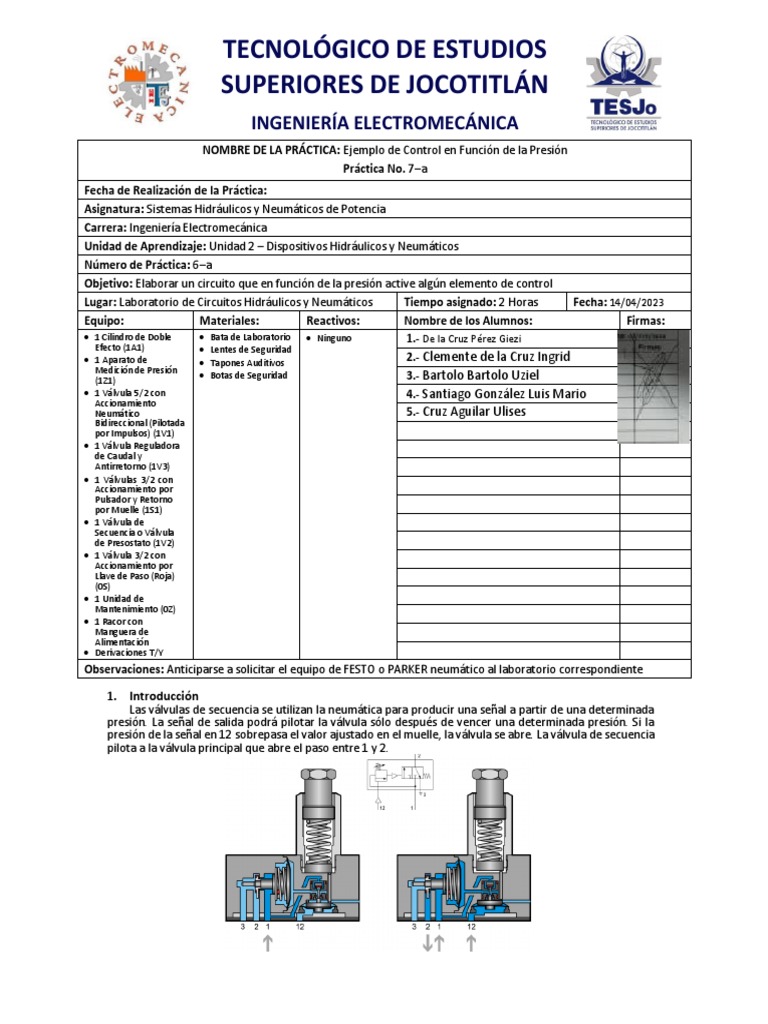 Practicas 7a y 7b | PDF | Neumático | Neumática