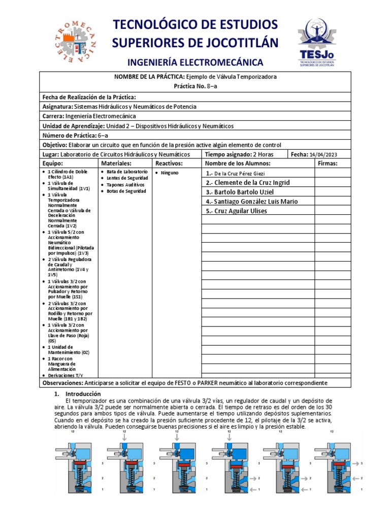 Practicas 8a Y 8b Pdf Neumático Neumática