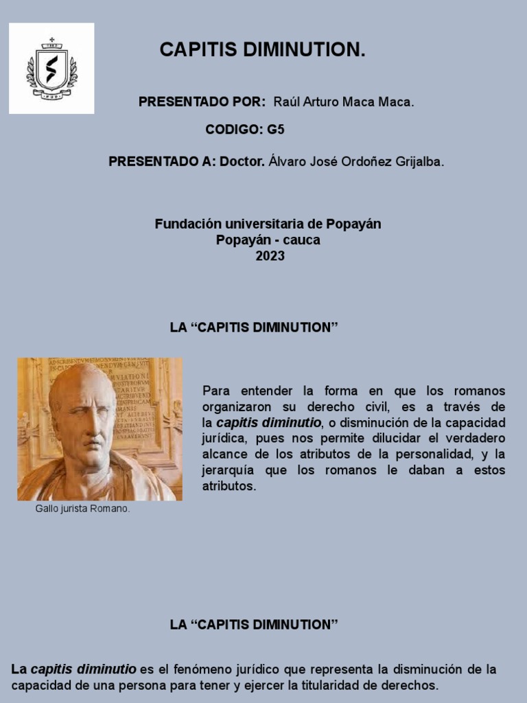 Capitis Deminution RAUL | PDF | Estado (política) | Libertad