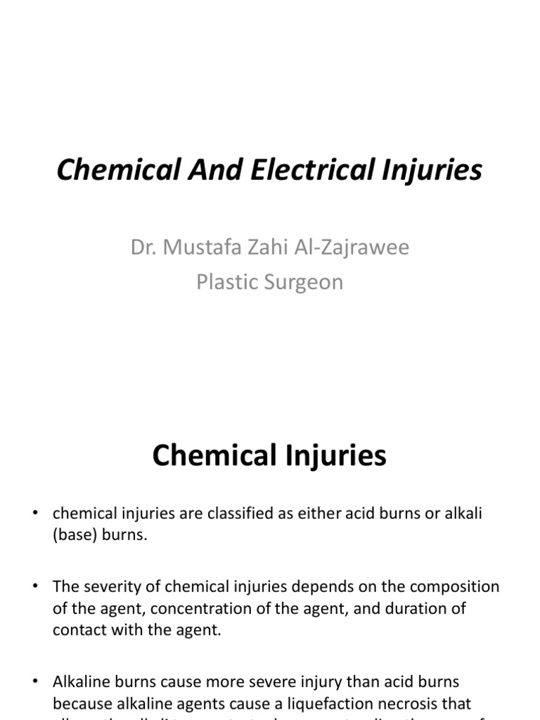 Chemical And Electrical Injuries Pdf Burn Injury
