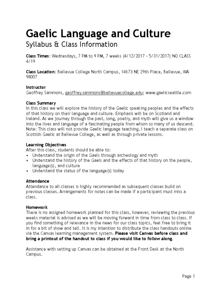 GLC-00 Syllabus | PDF | Gaels | Celts