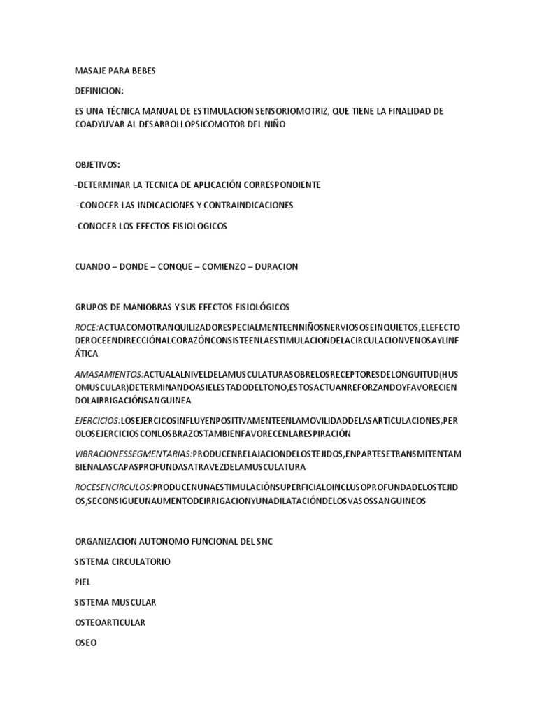 Masaje Para Bebes Pdf