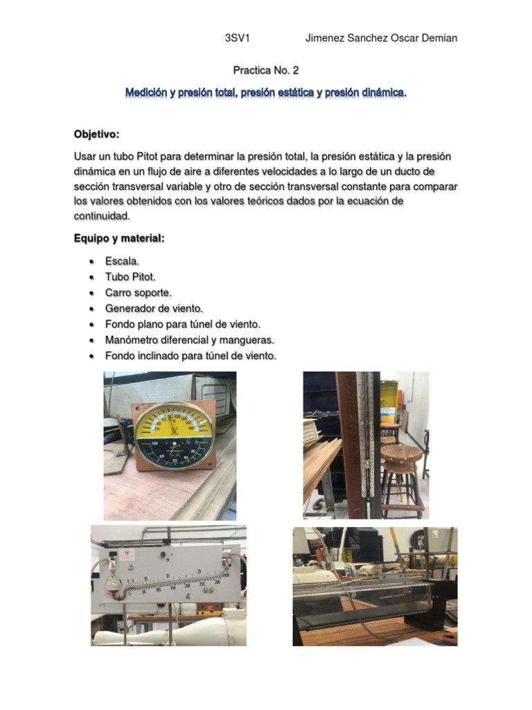 Practica 2J Medicion de Presiones | PDF | Presión | Medida de presión