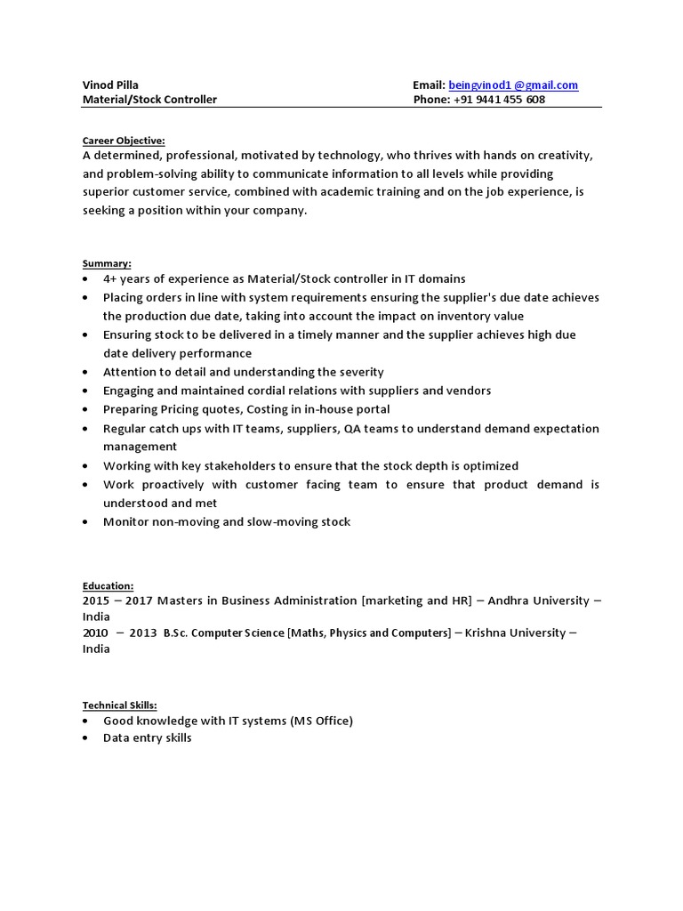 Vinod CV | PDF | Supply Chain | Pricing