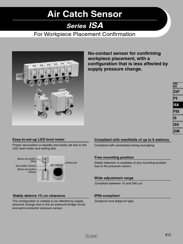 ISA Series Air Catch Sensor Overview | PDF | Electrical Connector | Switch