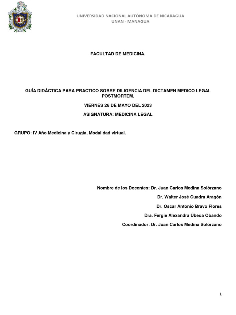 Guia Didactica Practico Postmortem | PDF | Tórax | Abdomen