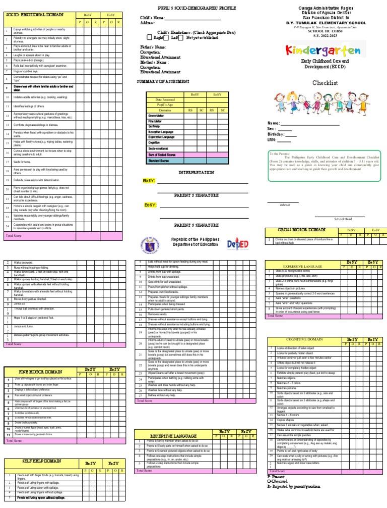 ECCD Checklist 2022 | PDF | Cognitive Science | Behavioural Sciences