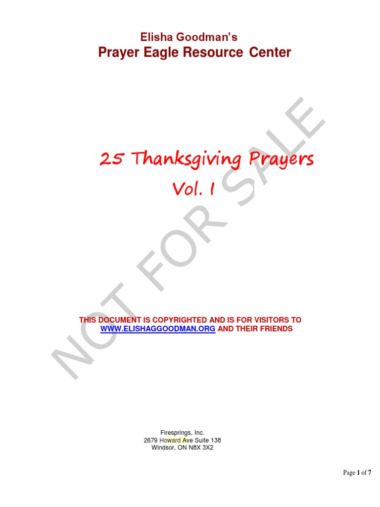 25 Thanksgiving Prayers | PDF | Prayer | Glory (Religion)