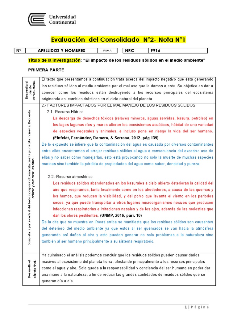 Esquema Del Consolidado 2 | PDF | Residuos | Agua