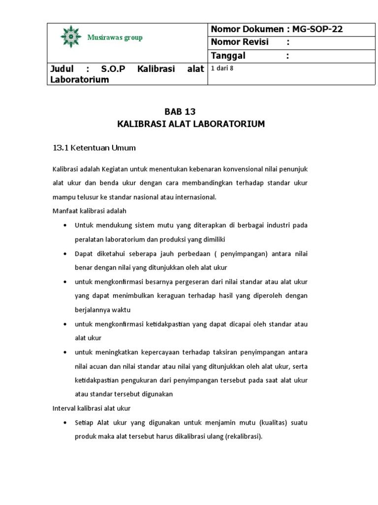 Kalibrasi Alat Laboratorium | PDF