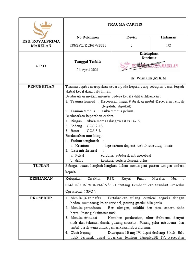 ( 138 ) SPO - TRAUMA CAPITIS | PDF