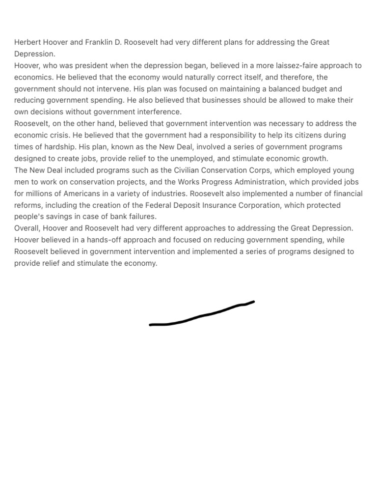 Herbert Hoover and Franklin D. Roosevelt Had Very Different Plans | PDF ...